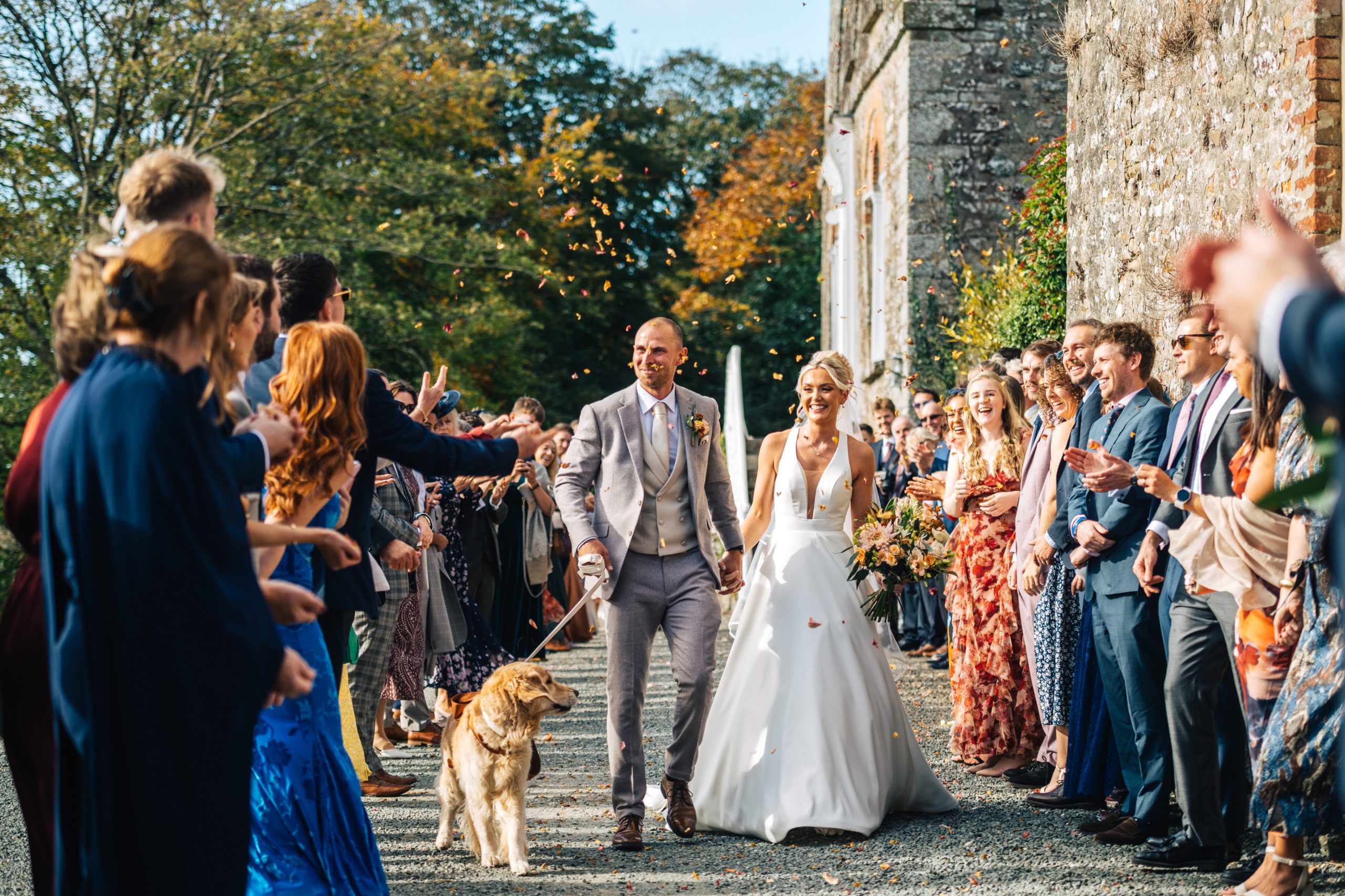 Autumn Leaves, Champagne Towers & One Very Cute Ring-Bearing Retriever ...